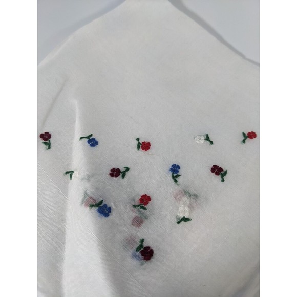 Unbranded | Accessories | Vintage Handkerchief Embroidered Red Blue ...